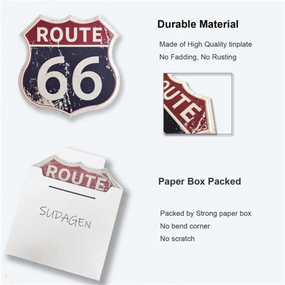 Wall Decor | Route 66 Signs Vintage Road Signs High Way Metal Tin Sign ...